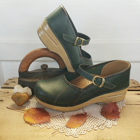 Dansko | Shoes | Wicked Green Dansko Pro Clog Marcelle Mary Jane Strap ...